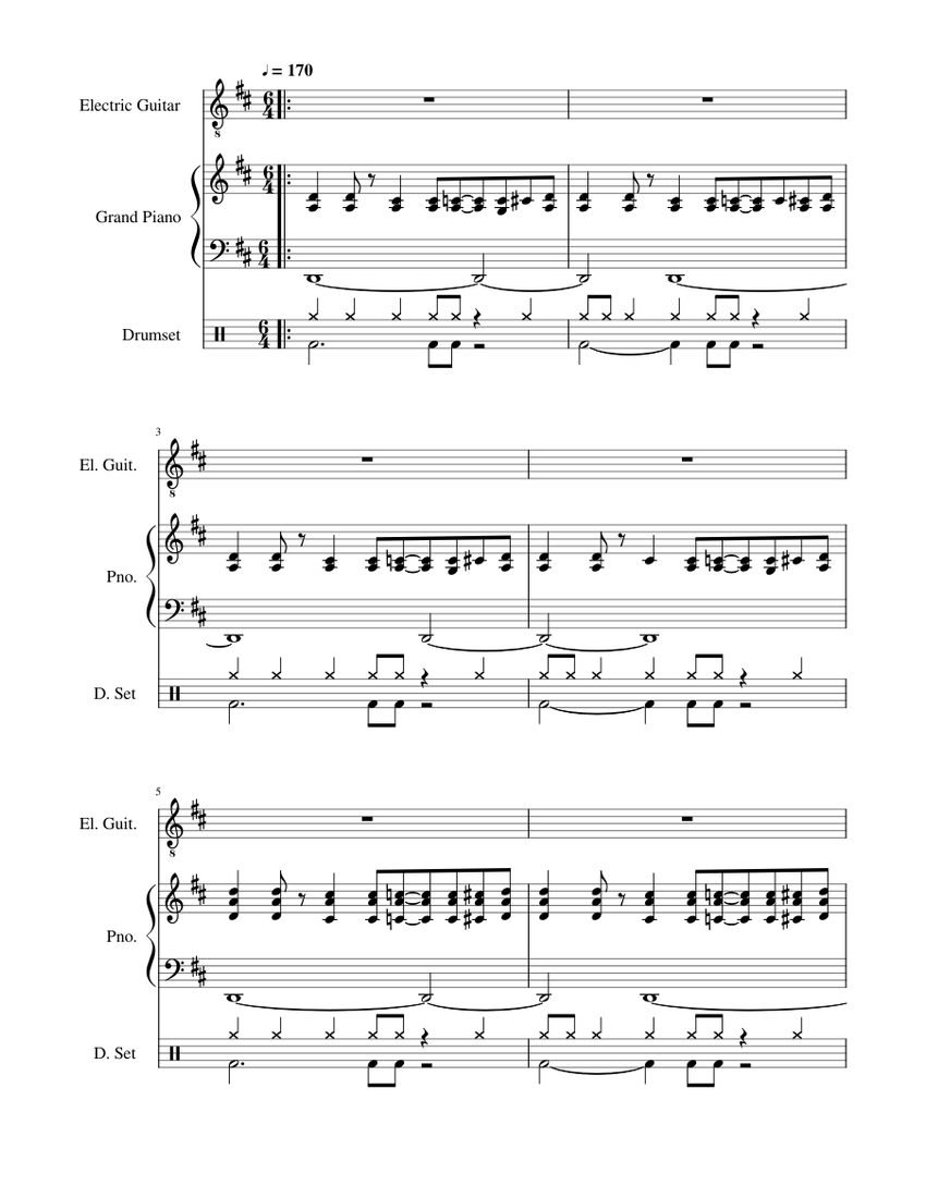 A New World Fool - Persona 4 Sheet music for Piano, Guitar, Drum group ...