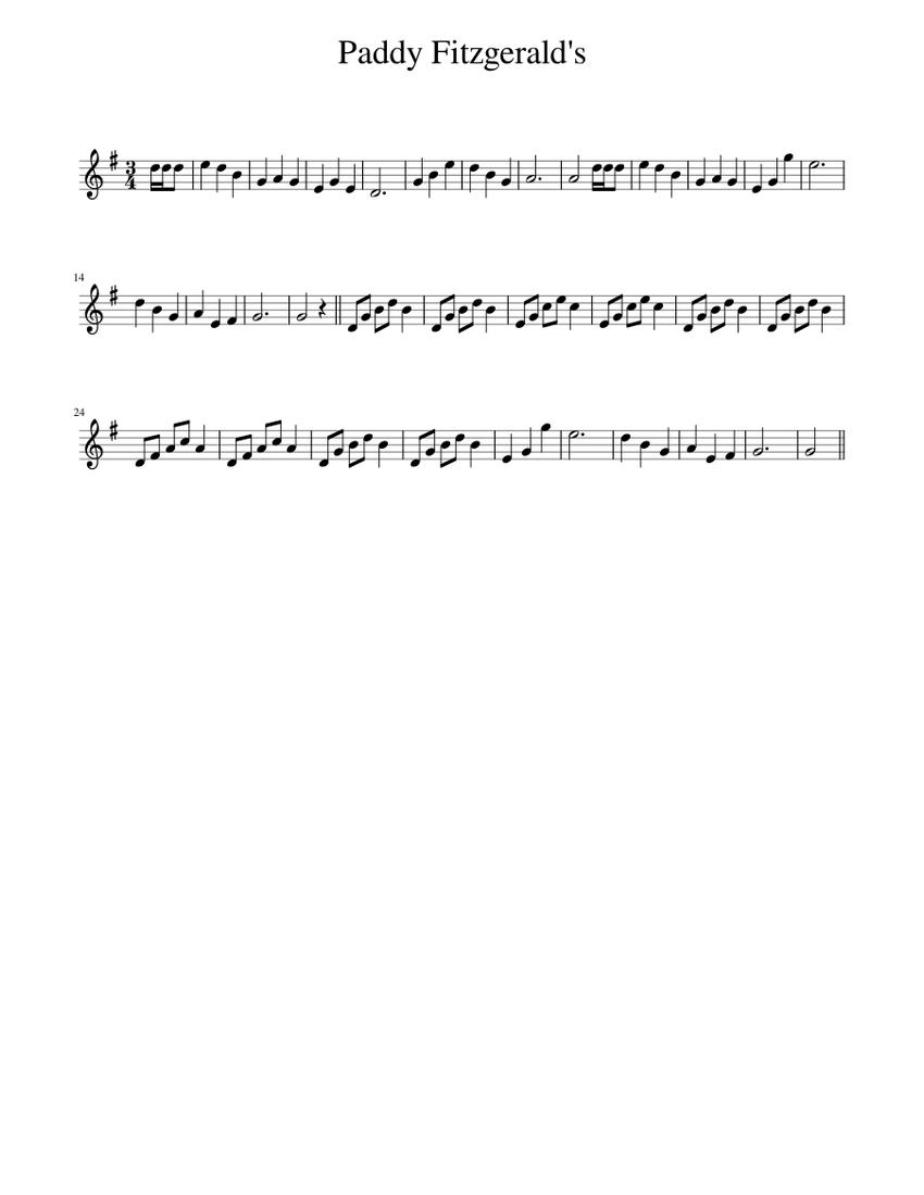Paddy Fitzgerald's Sheet Music for Piano (Solo) Easy | MuseScore.com