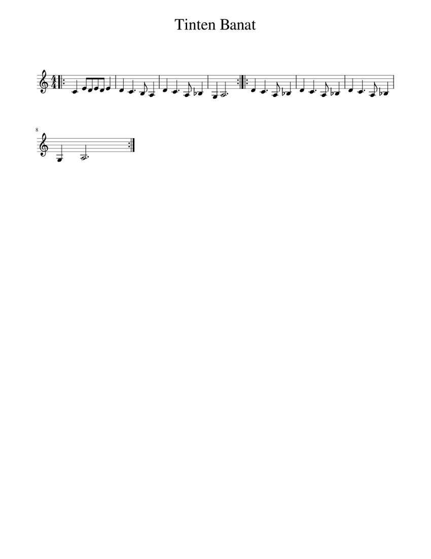 Tinten Banat Sheet music for Piano (Solo) Easy | Musescore.com
