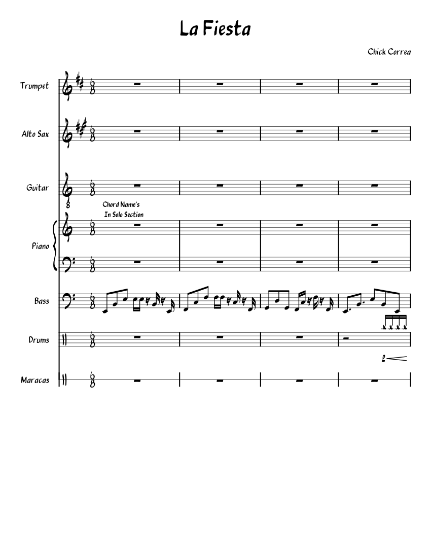 La_Fiesta_(Combo) Sheet Music for Piano, Saxophone alto, Trumpet in b ...