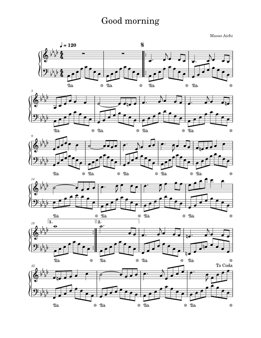 Good morning Sheet music for Piano (Solo) Easy | Musescore.com