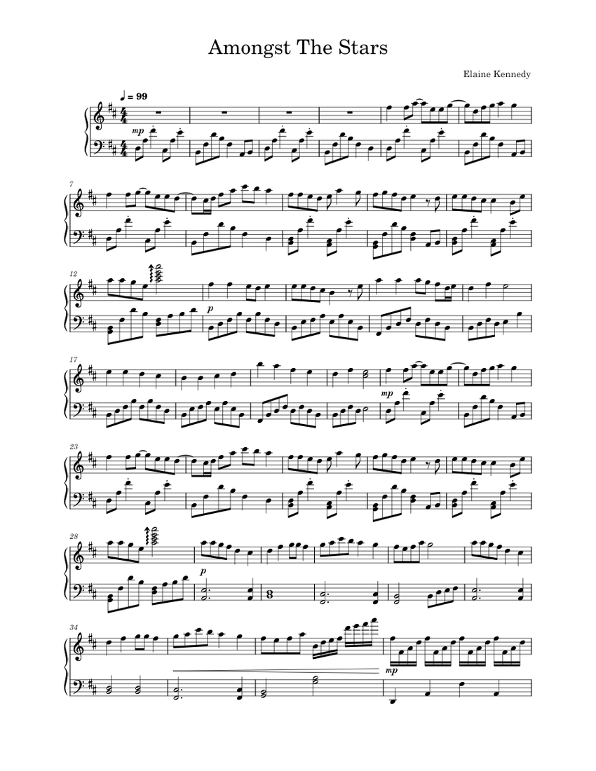 Amongst The Stars Sheet music for Piano (Solo) | Musescore.com
