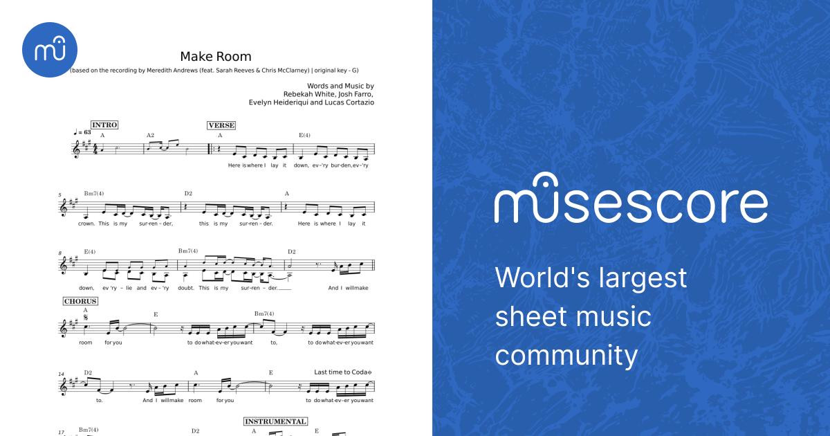 Make Room - Rebekah White Sheet Music with Chords for Piano (Solo) easy ...