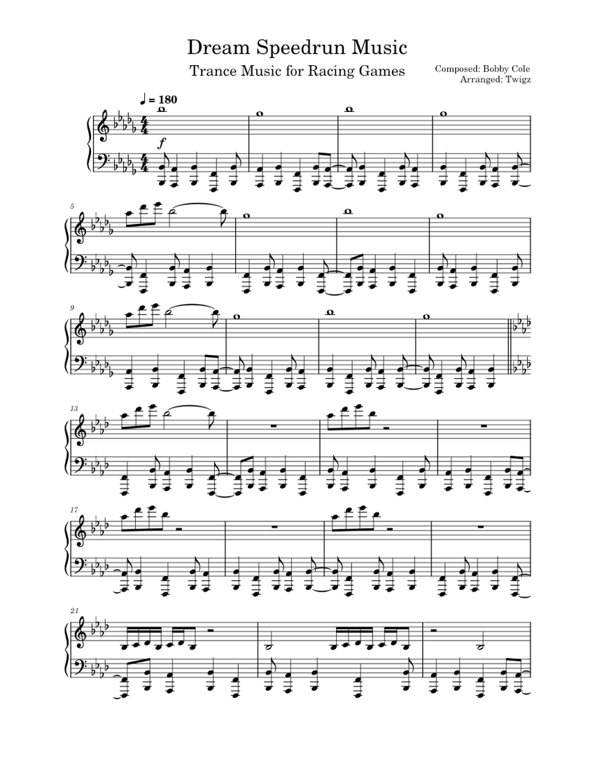 Dream Speedrun Music Sheet music for Piano (Solo) | Musescore.com