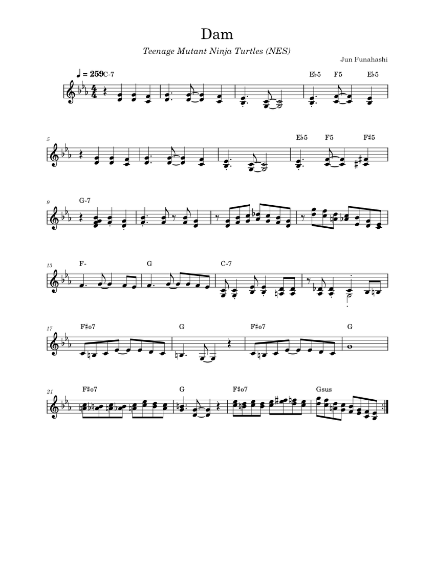 Dam – Jun Funahashi Sheet music for Piano (Solo) | Musescore.com
