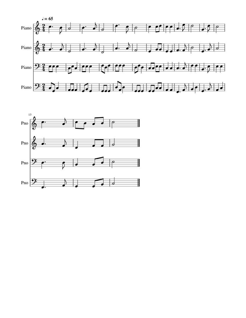 Coral 1 Sheet music for Piano (Mixed Quartet) | Musescore.com
