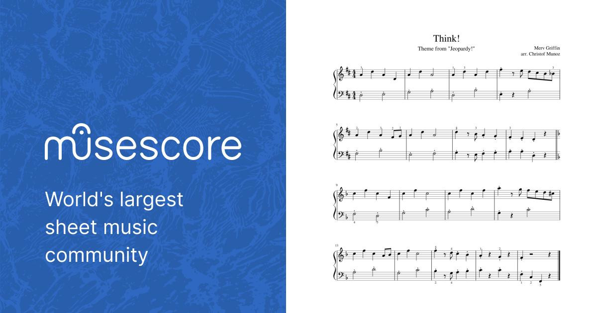 Jeopardy! (think music) Sheet Music for Piano (Solo) easy | MuseScore.com