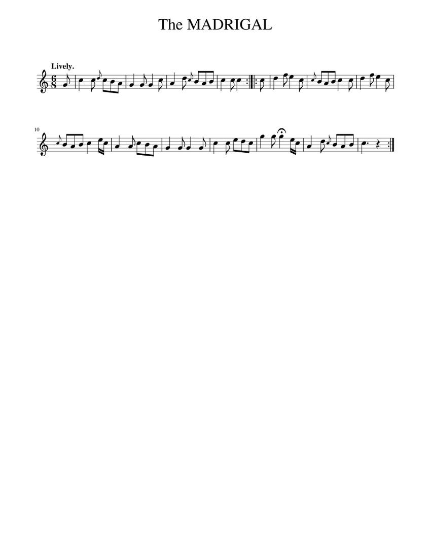 The MADRIGAL Sheet music for Piano (Solo) | Musescore.com