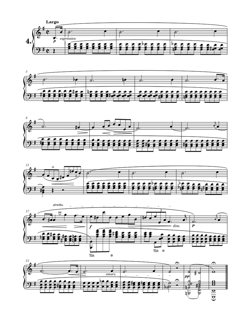 Chopin - Prelude No. 4 in E Minor (Op. 28) Sheet Music for Piano (Solo) Easy | MuseScore.com
