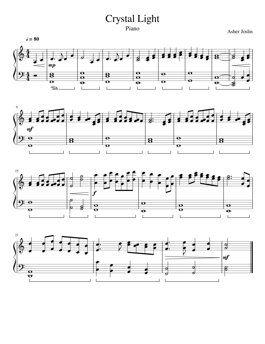 Crystal Light Sheet music for Piano (Solo) Easy | Musescore.com