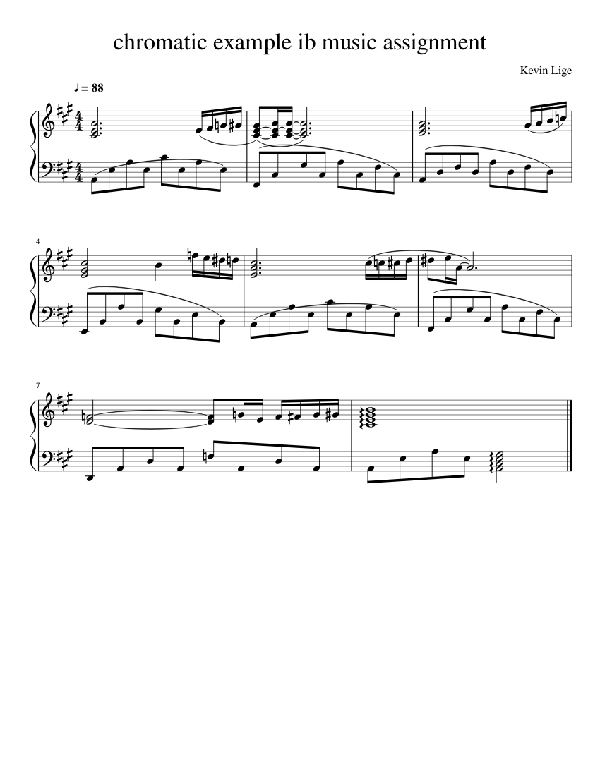 chromatic example ib music assignment Sheet music for Piano (Solo ...