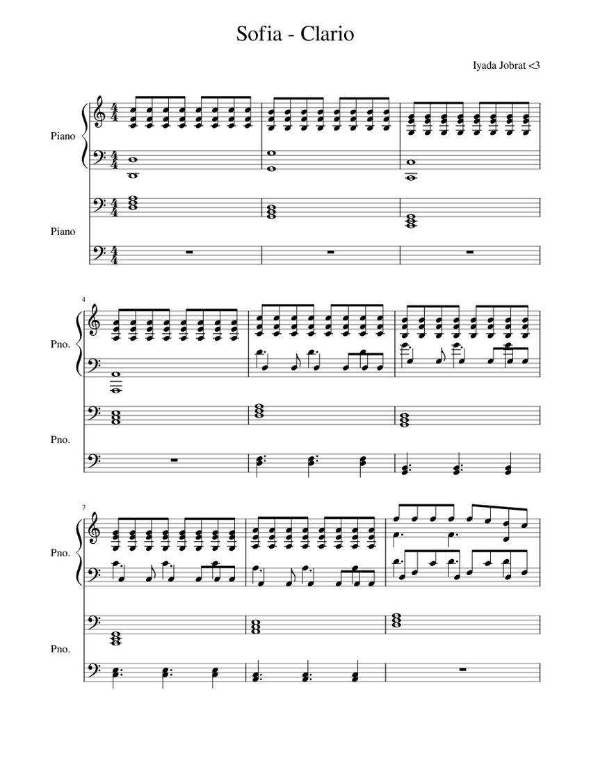 Sofia – Clairo Sheet music for Piano (Piano Trio) | Musescore.com