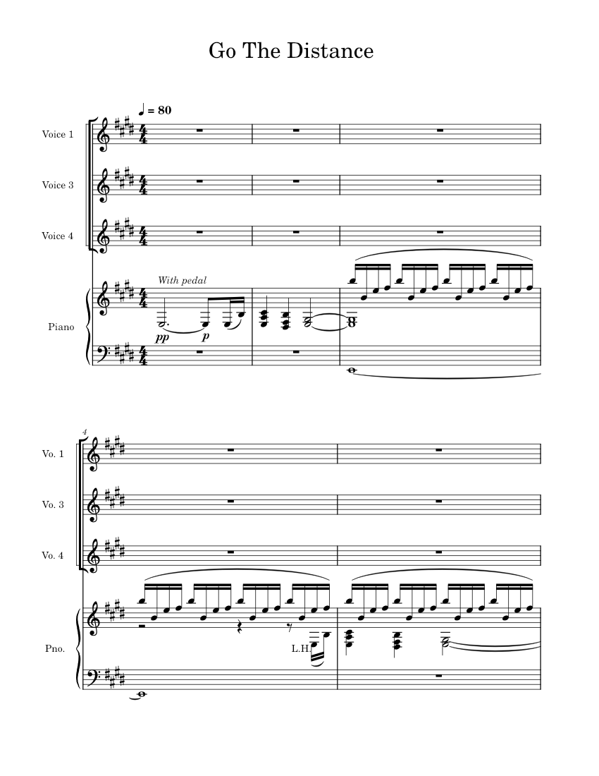 Go The Distance – Alan Menken Sheet Music for Piano, Vocals (Choral ...
