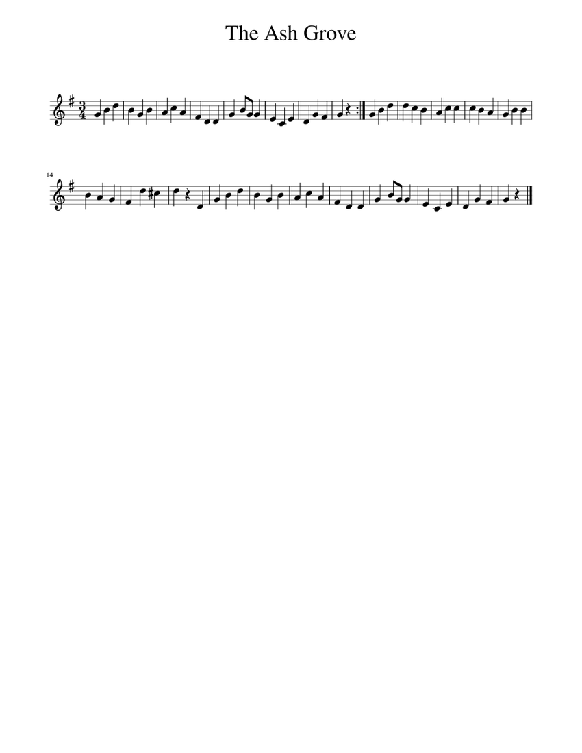 The Ash Grove Sheet music for Piano (Solo) | Musescore.com