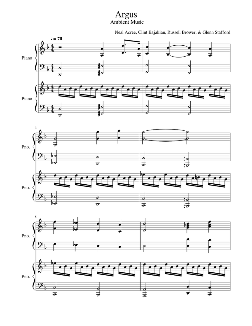 Argus Sheet music for Piano (Solo) | Musescore.com
