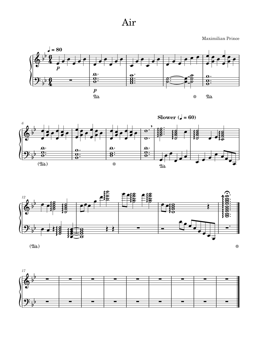 Air Sheet Music for Piano (Solo) easy | MuseScore.com
