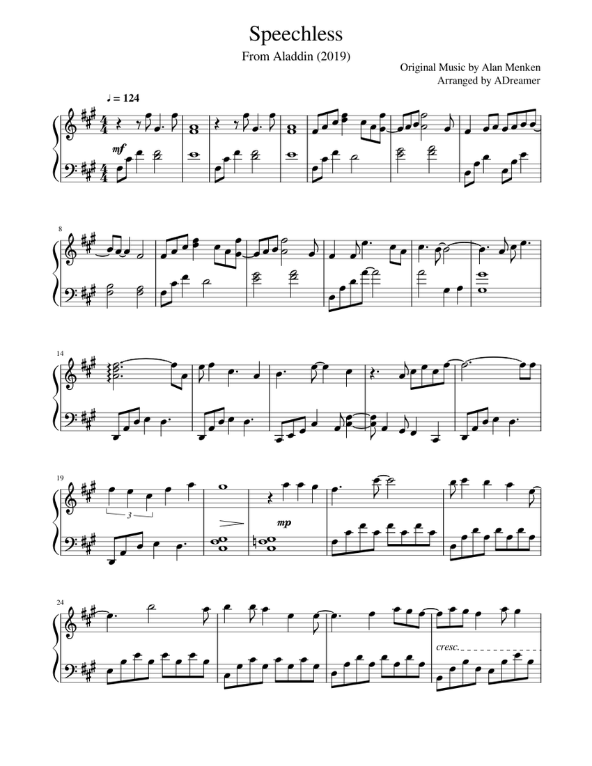 speechless chord chart