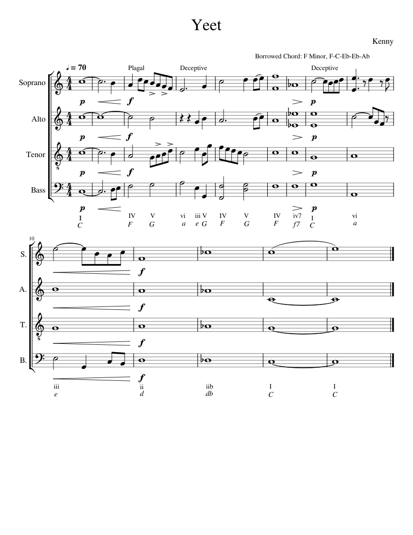 Yeet Sheet music for Soprano, Alto, Tenor, Bass voice (Choral ...