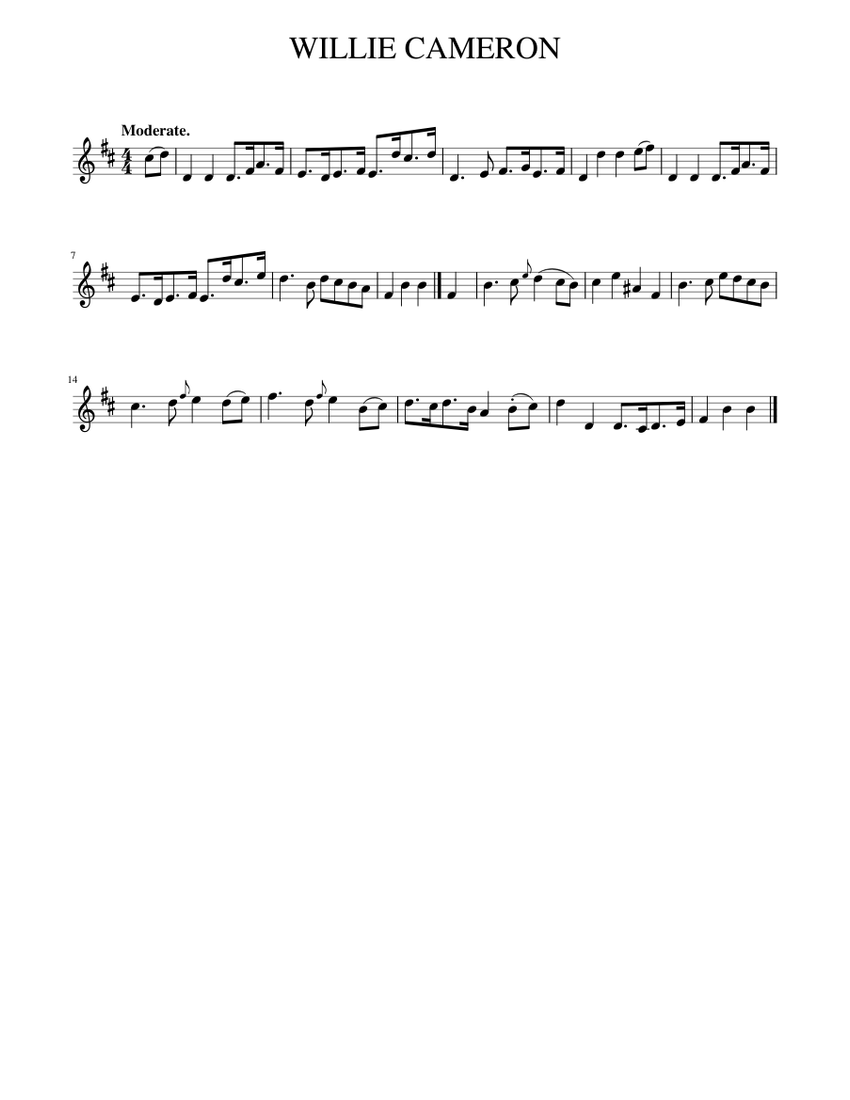 WILLIE CAMERON Sheet music for Piano (Solo) | Musescore.com