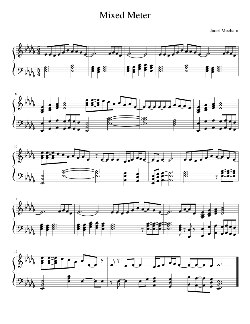 Mixed Meter Sheet music for Piano (Solo) | Musescore.com