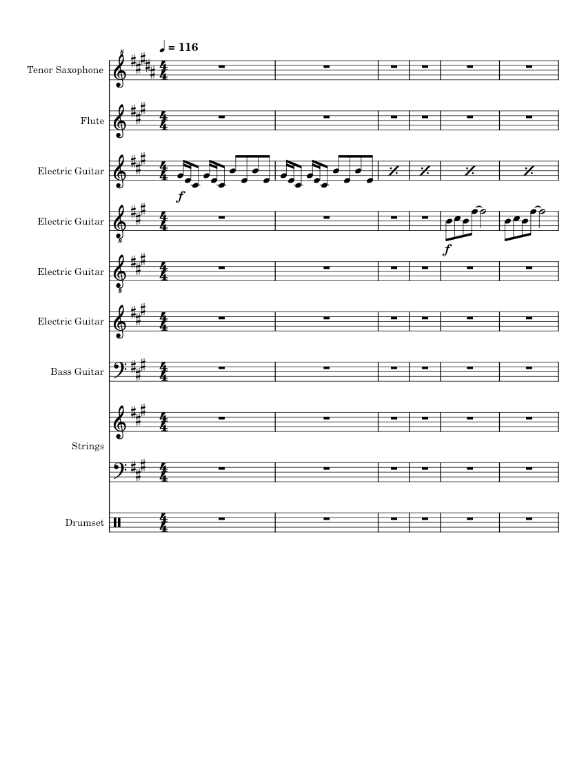 Twilight Sheet Music for Flute, Saxophone tenor, Guitar, Bass guitar ...
