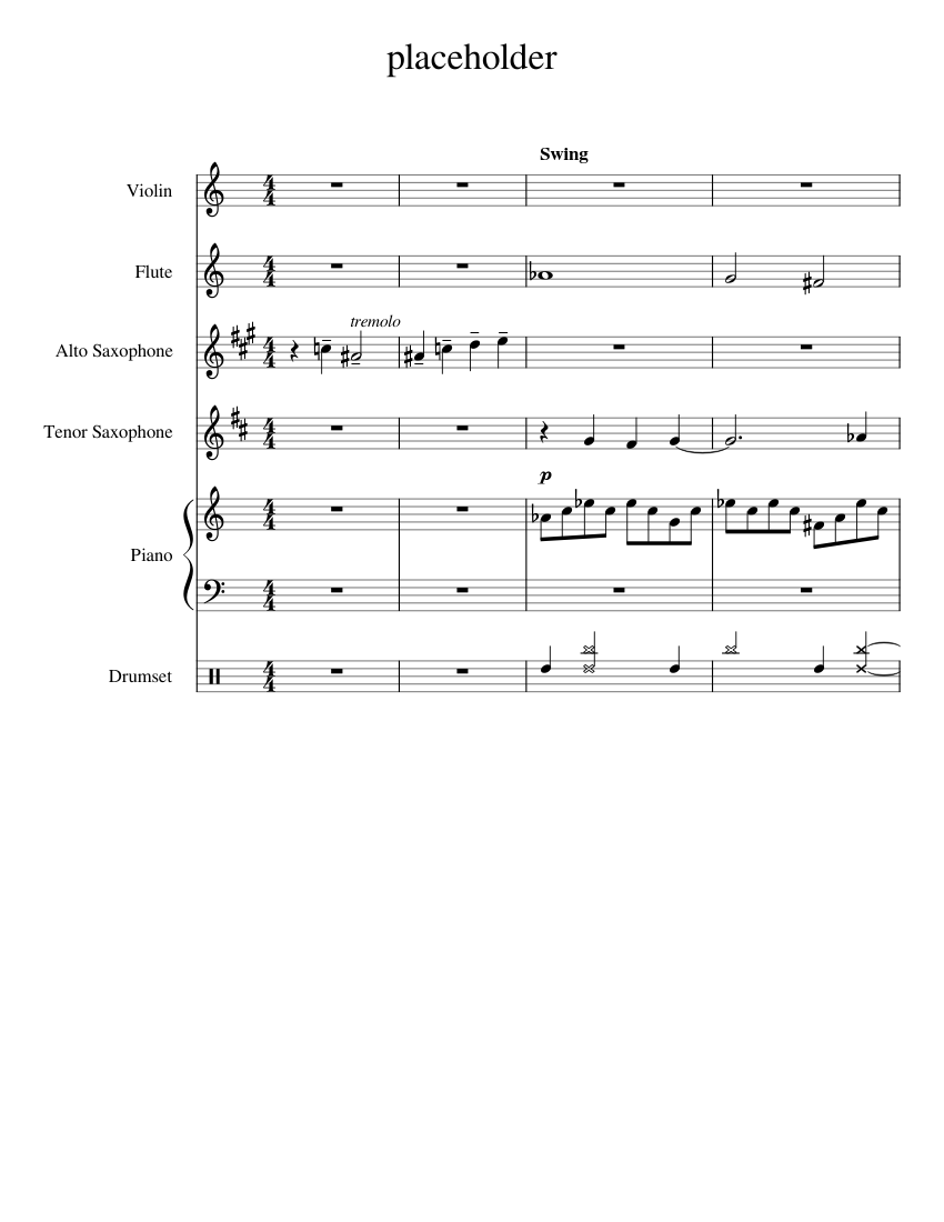 lilting Sheet music for Piano, Flute, Saxophone alto, Saxophone tenor ...