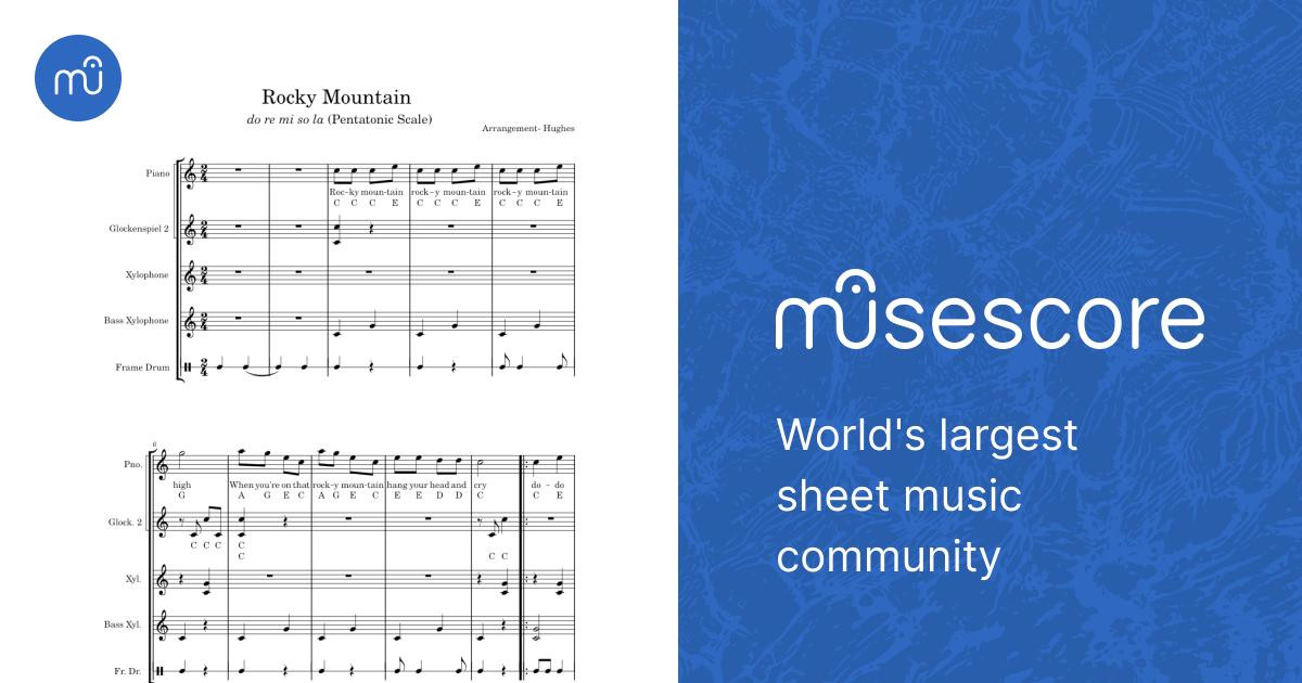 Rocky Mountain (Orff) Sheet Music for Piano, Glockenspiel, Drum group ...