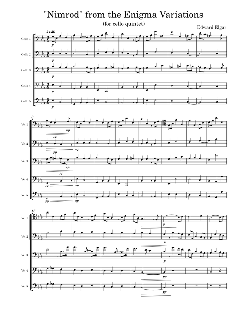 Enigma Variations, Op. 36 - No. 9 (Nimrod) – Edward Elgar Edward Elgar ...
