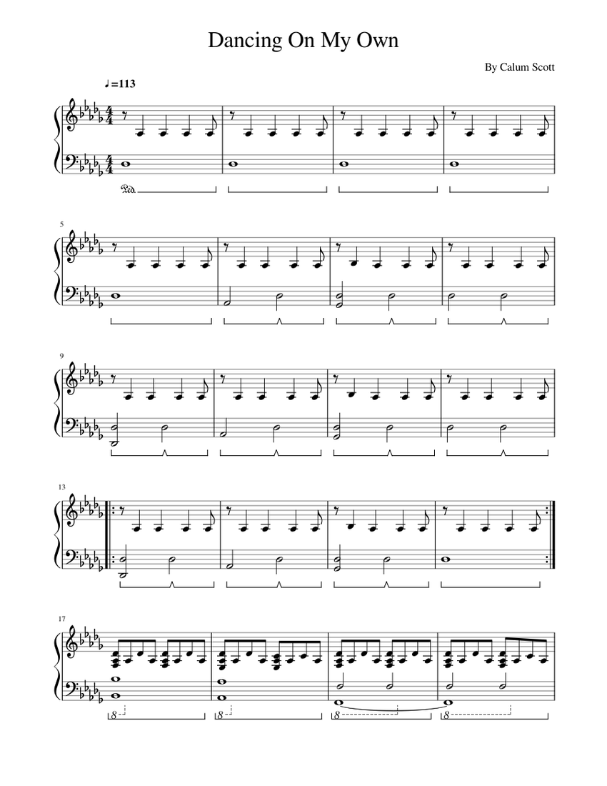 Dancing On My Own Sheet music for Piano (Solo) | Musescore.com