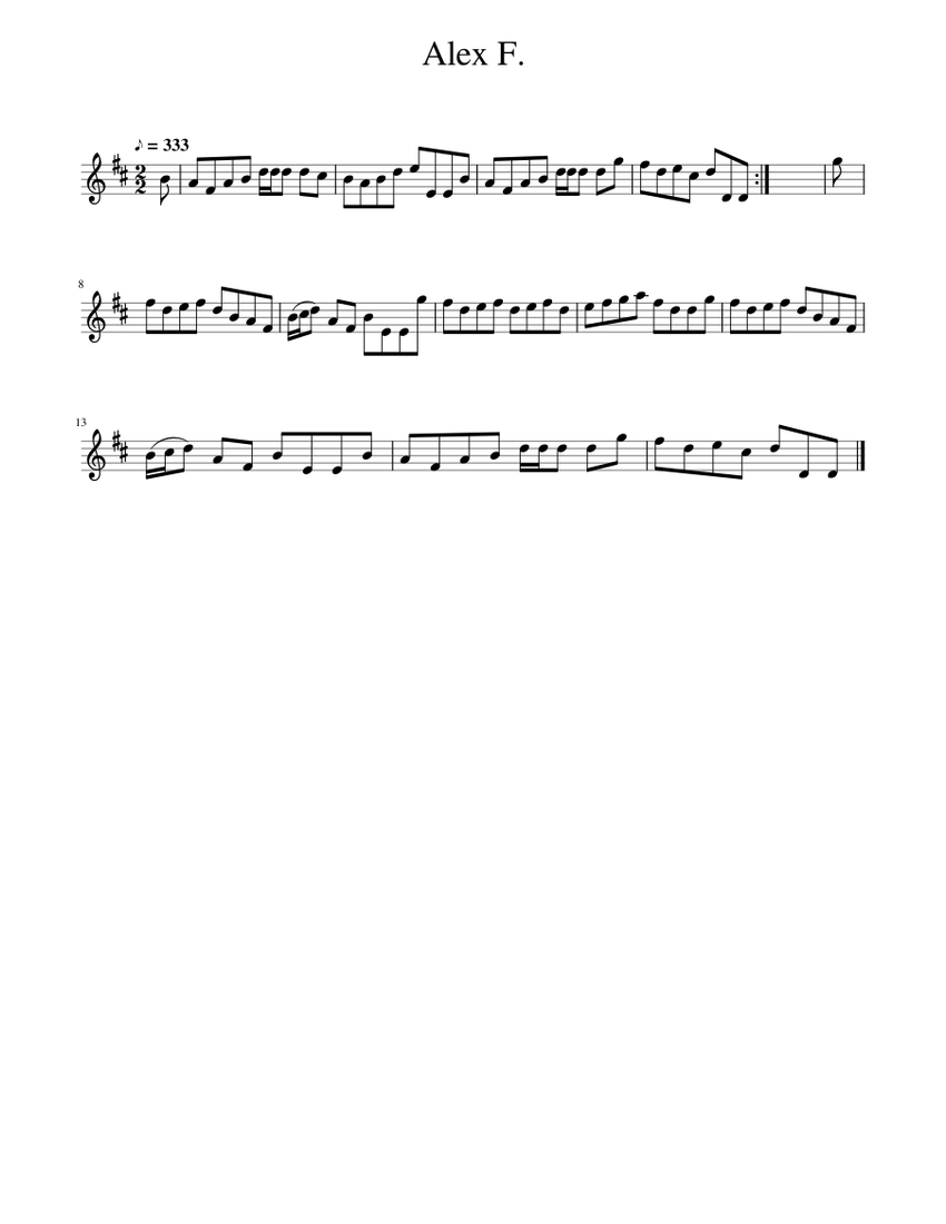 Alex F. Sheet Music for Piano (Solo) Easy | MuseScore.com