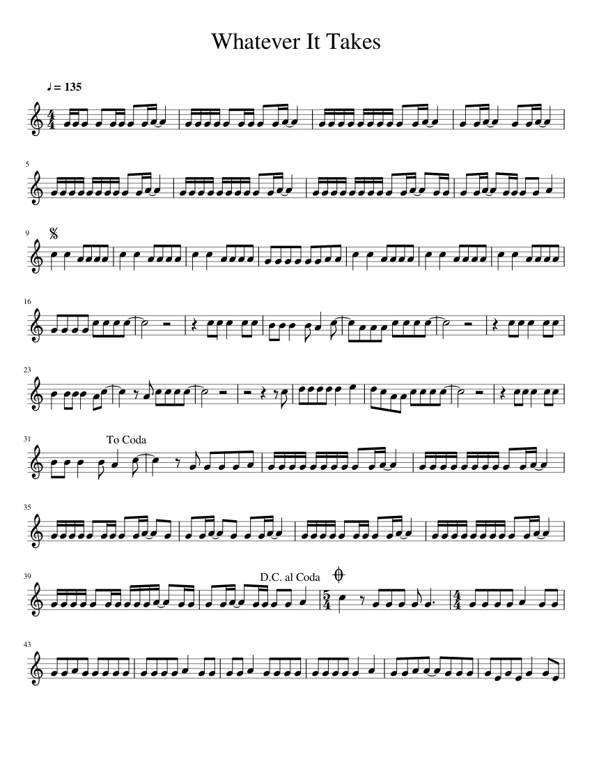 Whatever It Takes - Imagine Dragons Sheet music for Trumpet in b-flat ...