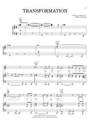 Play Official version of Transformation Sheet Music by Brother Bear ...