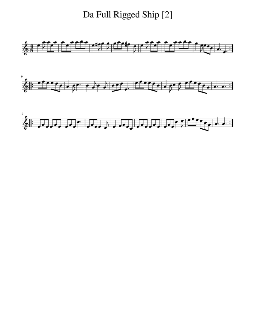 Da Full Rigged Ship Sheet music for Piano (Solo) | Musescore.com