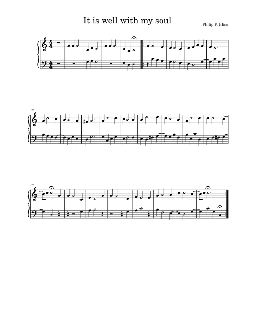 It is well with my soul Sheet music for Piano (Solo) Easy | Musescore.com