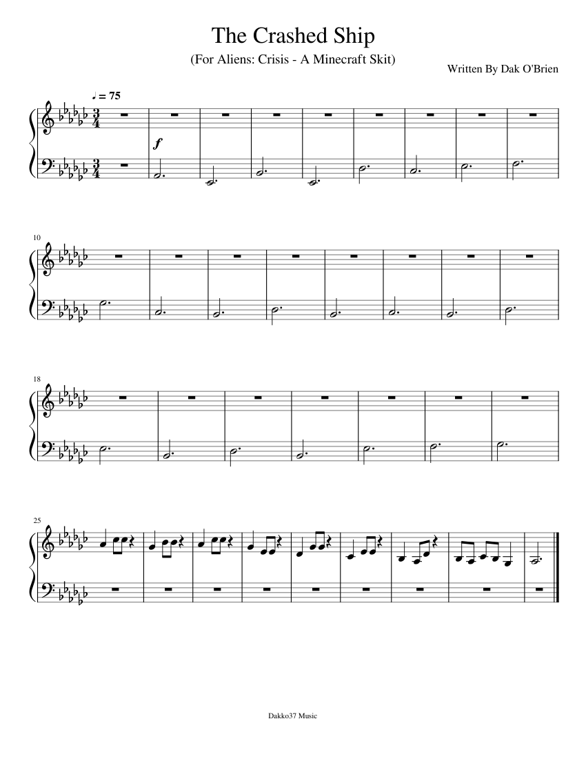 The Crashed Ship Sheet music for Synthesizer (Solo) | Musescore.com
