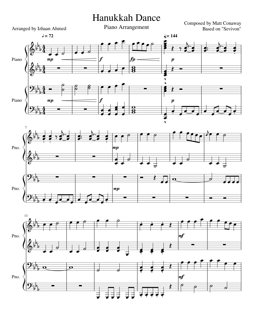 Hanukkah Dance Sheet music for Piano (Piano Duo) | Musescore.com
