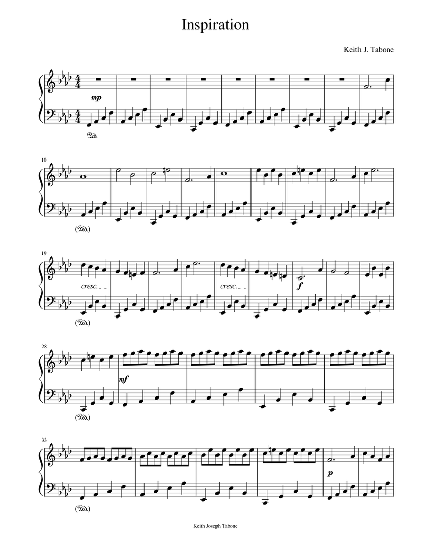 Inspiration Sheet music for Piano (Solo) Easy | Musescore.com