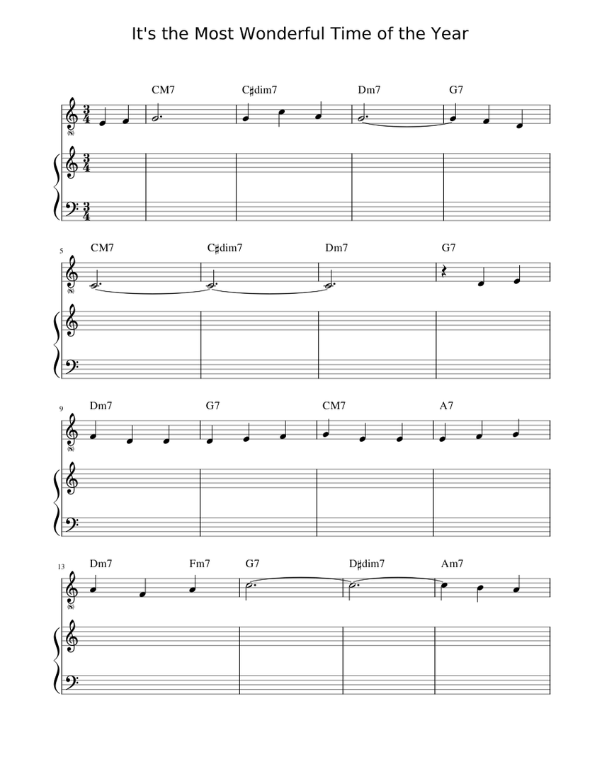 Its the Most Wonderful Time of the Year 1 Sheet music for Piano, Vocals ...