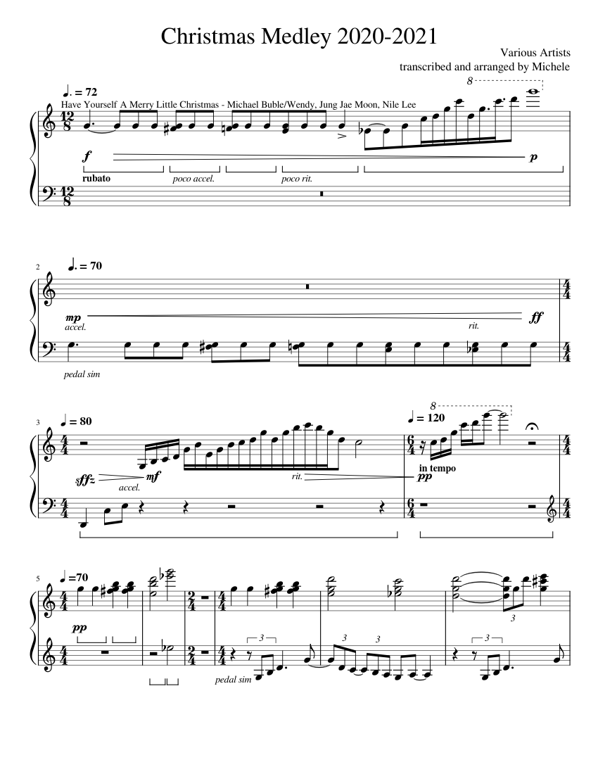 Christmas Medley 2020-2021 Sheet Music for Piano (Solo) | MuseScore.com