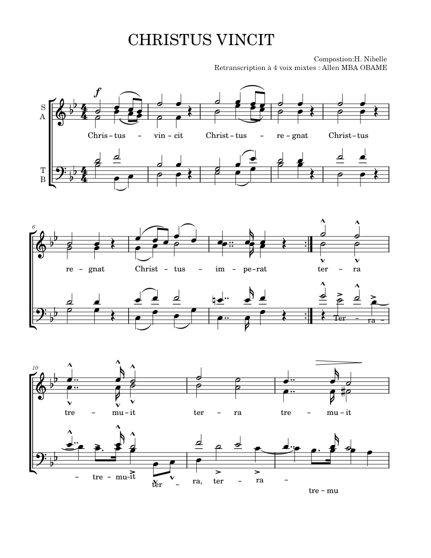 Christus Vincit – H. Nibelle Sheet Music for Female, Male (Choral ...