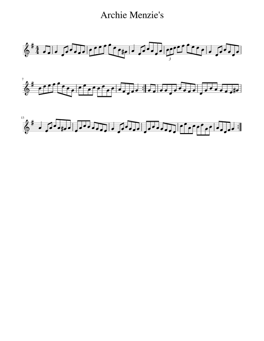 Archie Menzie's Sheet music for Piano (Solo) Easy | Musescore.com