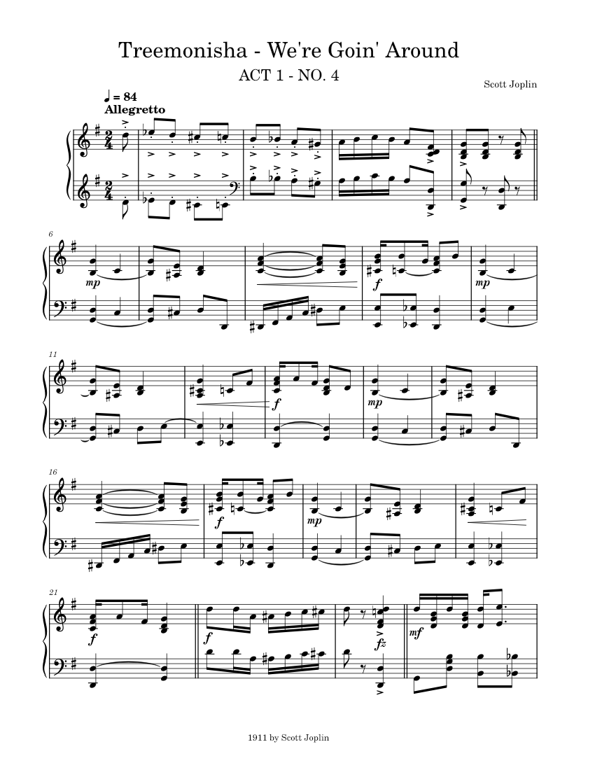 Treemonisha - We're Goin' Around (ACT 1 - NO. 4) by Scott Joplin (1911 ...