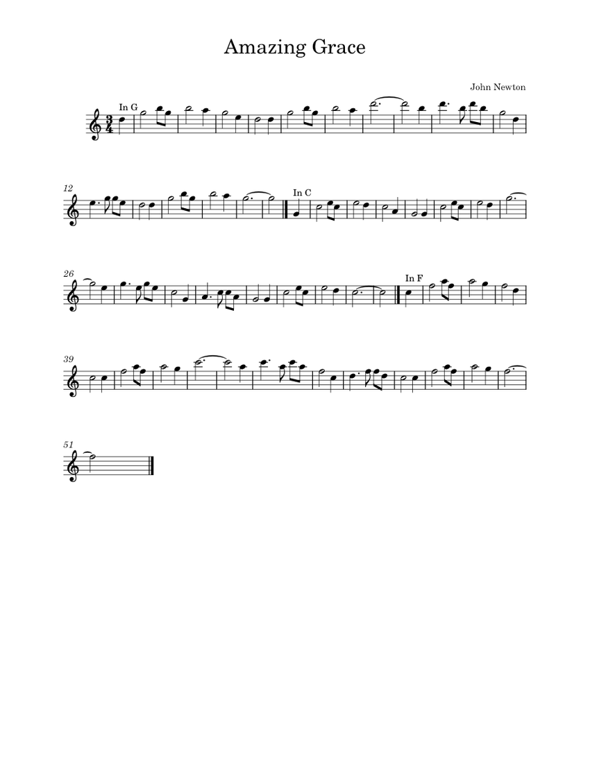 Amazing Grace – John Newton Sheet music for Piano (Solo) | Musescore.com