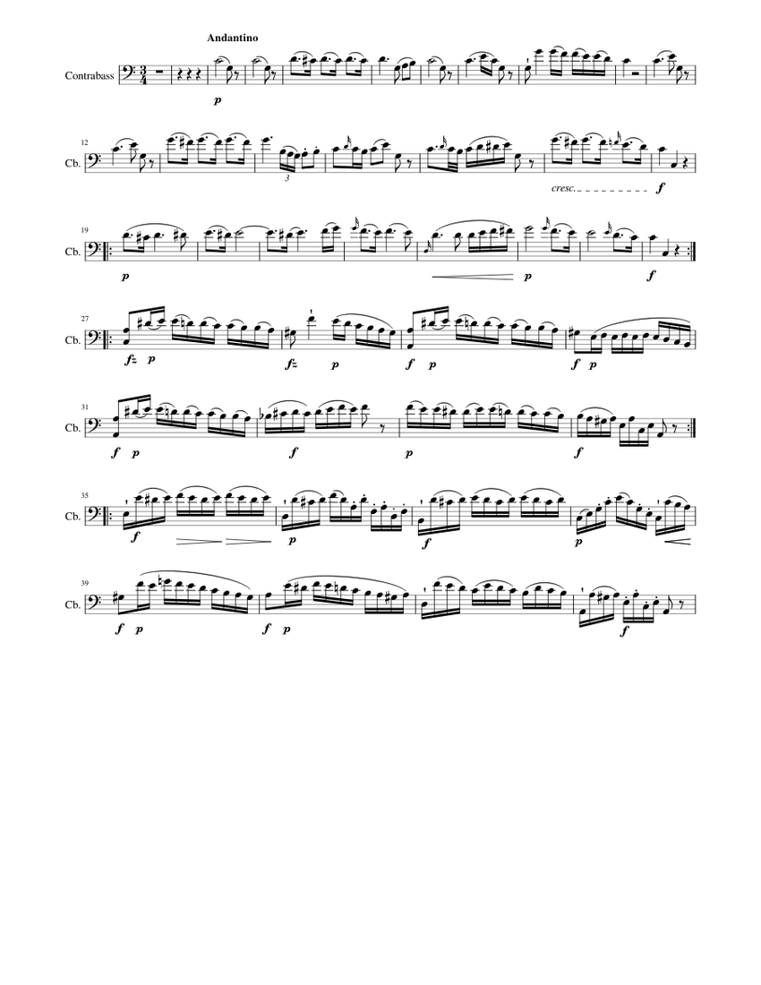 Domenico Dragonetti Three movements for bass – Domenico Dragonetti A ...