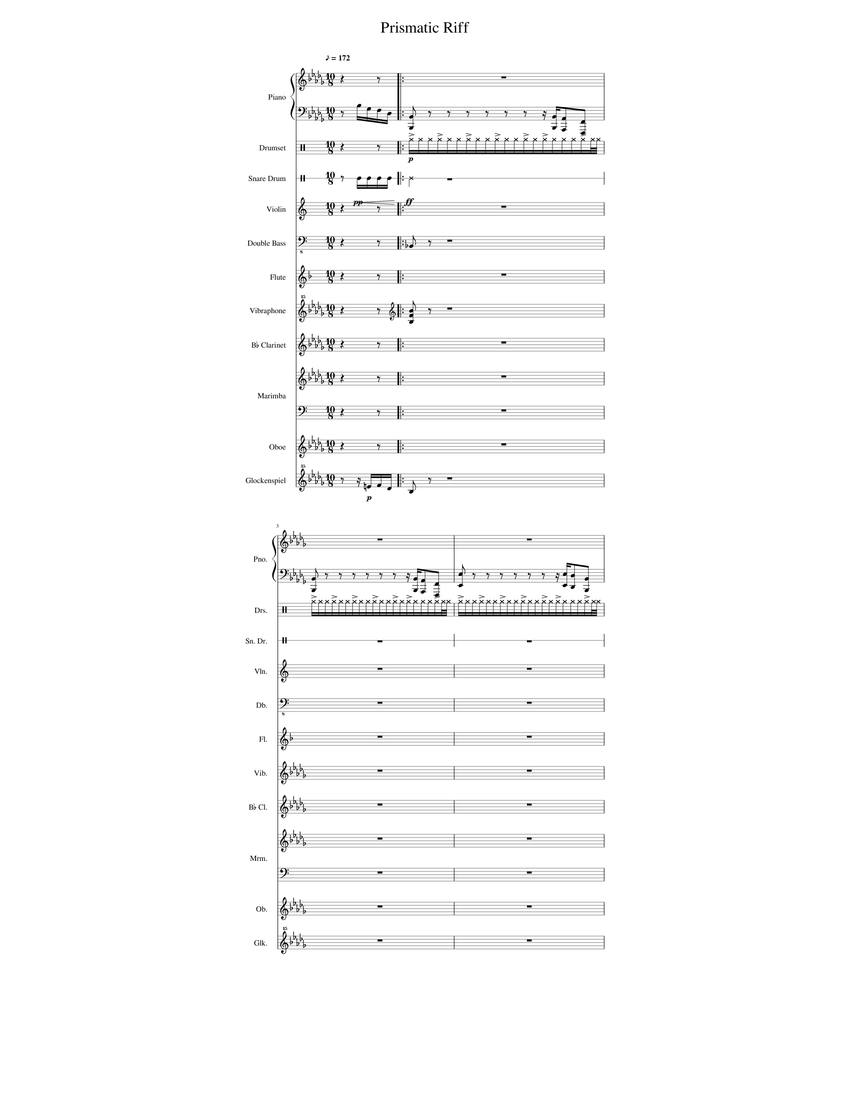 Prismatic Riff Sheet music for Piano, Flute, Oboe, Clarinet in b-flat ...