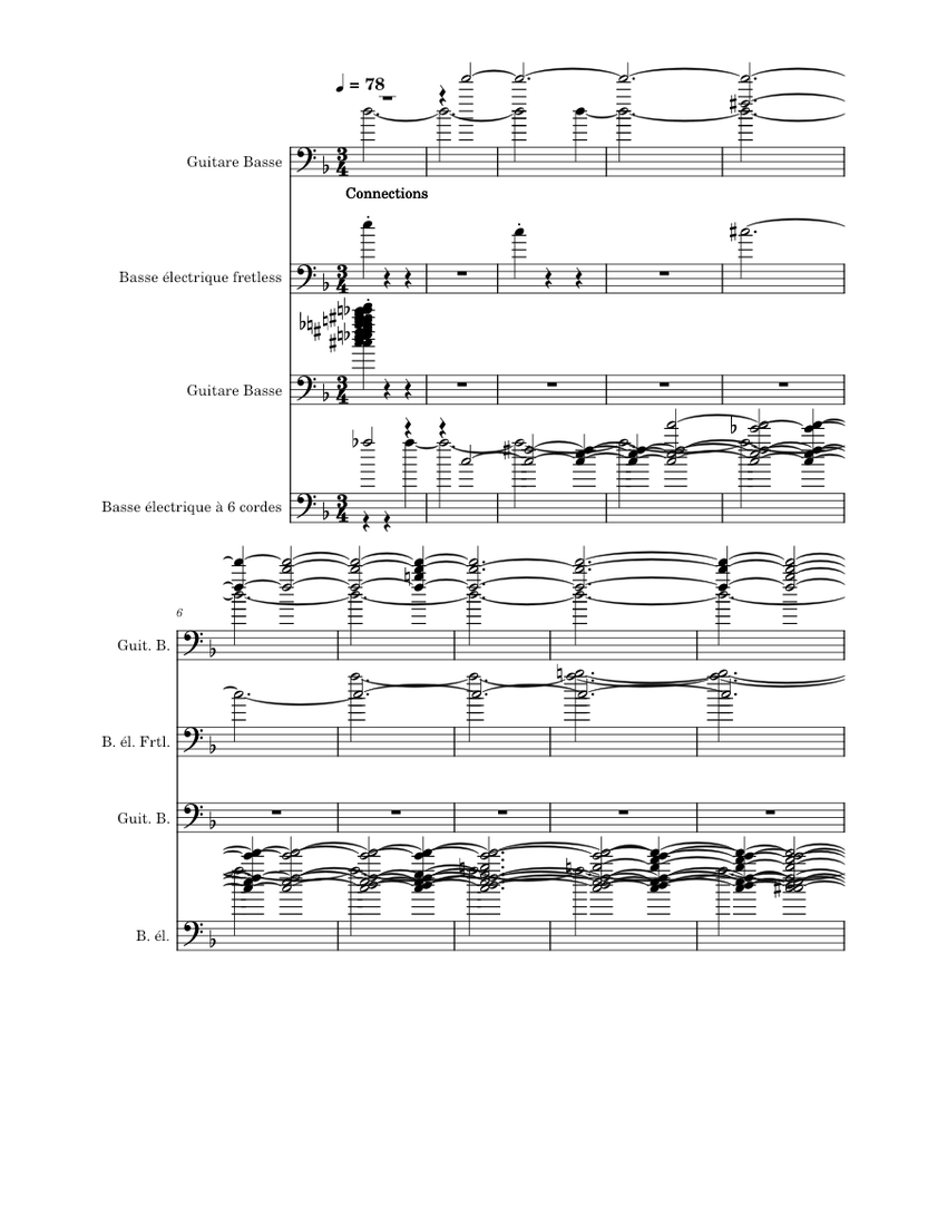 P148 Sheet Music For Bass Guitar Mixed Quartet