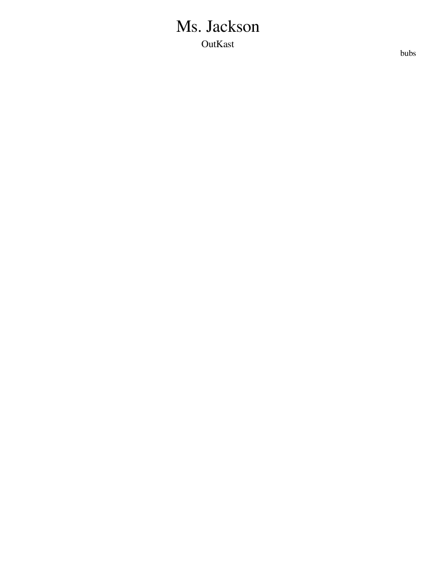 Ms. Jackson Sheet Music for Trombone, Mellophone, Flute piccolo ...