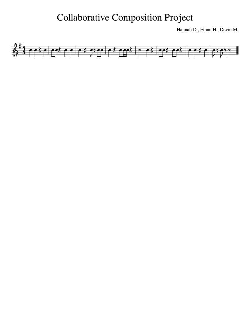 Collaborative Composition Project Sheet music for Saxophone alto (Solo ...