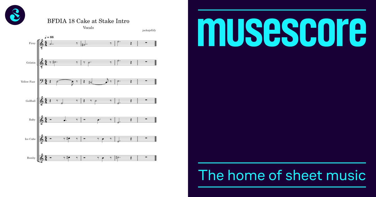 BFDIA 18 Cake at Stake Intro Sheet Music for Synthesizer (Mixed ...