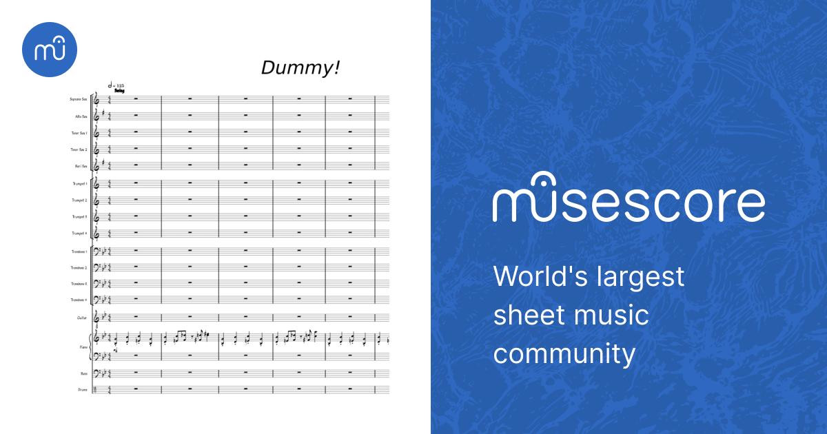 Dummy! – Toby Fox Sheet Music for Piano, Trombone, Saxophone alto ...